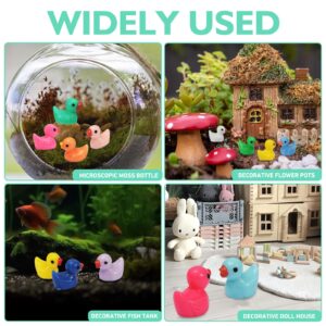 Rachan130 Pcs Mini Ducks Bulk Resin Duck Figurines for Miniature Landscape Garden Aquarium Potted Accessories Home Prank Game Dollhouse Decor Office Decompression