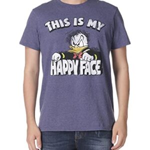 Disney Men's Donald Duck Happy Face T-Shirt, Navy Heather, 3X