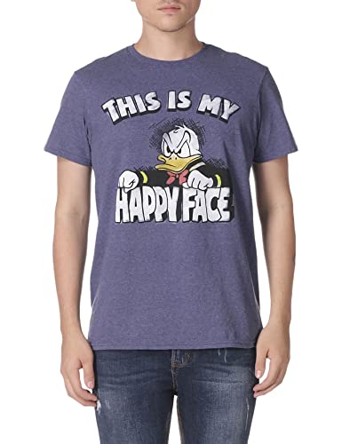 Disney Men's Donald Duck Happy Face T-Shirt, Navy Heather, 3X