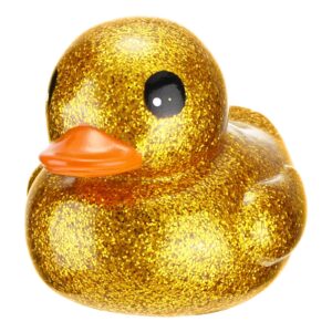 honoson 6.89 inch giant glitter rubber duck big glitter rubber duck large sparkly duck bath toy with squeaky sound for summer baby shower birthday party favor gift (gold)