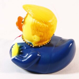 Rubber Ducks Car Duck Dashboard Decoration Squeak Trump Ducks Toys Car Ornaments Car Décor Accessories with Sunglasses and Golden Necklace (Style A)