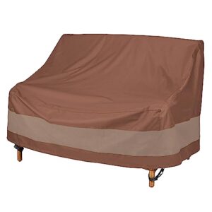 duck covers ulv623835 ultimate 62 in. w patio loveseat cover, x 38" d x 35" h, mocha cappuccino, patio furniture covers