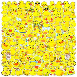 sabary 200 pcs duck stickers bulk cute yellow duck waterproof vinyls stickers decal gifts for water bottles sticker for kids teen laptop luggage phone skateboard refrigerators guitar