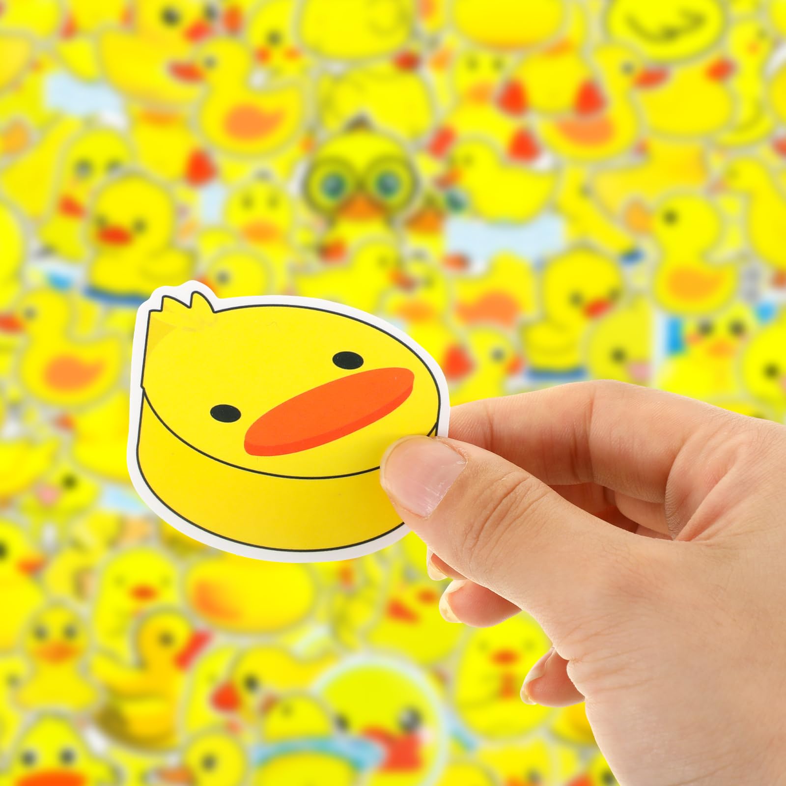 Sabary 200 Pcs Duck Stickers Bulk Cute Yellow Duck Waterproof Vinyls Stickers Decal Gifts for Water Bottles Sticker for Kids Teen Laptop Luggage Phone Skateboard Refrigerators Guitar