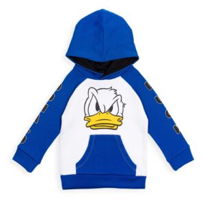 disney mickey mouse donald duck toddler boys fleece hoodie blue/white 5t