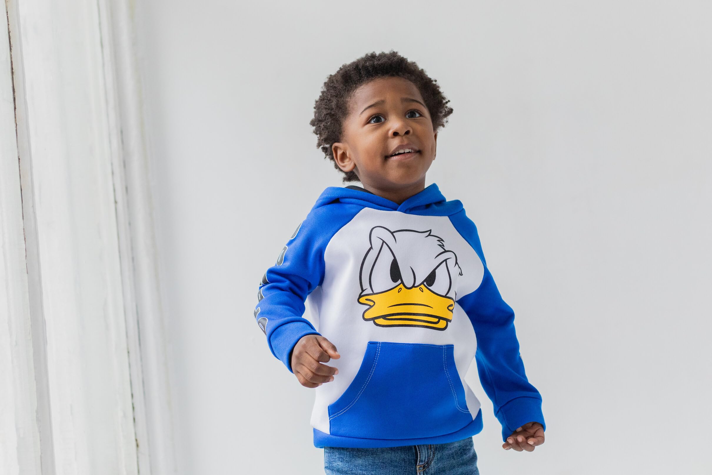 Disney Mickey Mouse Donald Duck Toddler Boys Fleece Hoodie Blue/White 5T