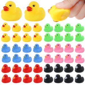 rubber duck bath toys 50pcs mini ducks bulk for kids baby shower birthday party decorations favors gift classroom summer beach pool activity carnival game, six colors