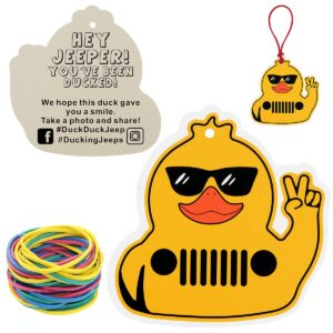 fantasyon funny ducked card 50 pack duck duck tags attach to rubber ducks duck design with round hole and rubber bands 3.5 x 2 inch