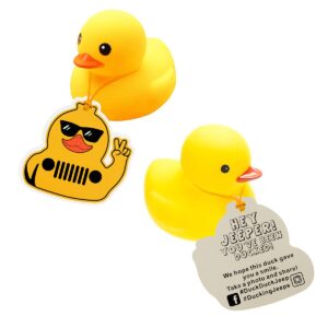 Fantasyon Funny Ducked Card 50 Pack Duck Duck Tags Attach to Rubber Ducks Duck Design With Round Hole and Rubber Bands 3.5 x 2 Inch