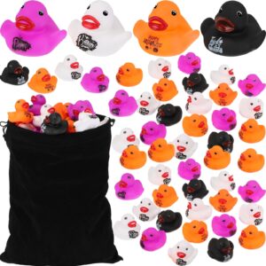 jerify 48 pcs halloween rubber ducks 2 inch trick or treat halloween ducks rubber ducks ducks costume party favors ducks bulk gift pack goody bag filler novelty party decorations with storage bag