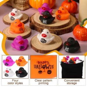 Jerify 48 Pcs Halloween Rubber Ducks 2 Inch Trick or Treat Halloween Ducks Rubber Ducks Ducks Costume Party Favors Ducks Bulk Gift Pack Goody Bag Filler Novelty Party Decorations with Storage Bag