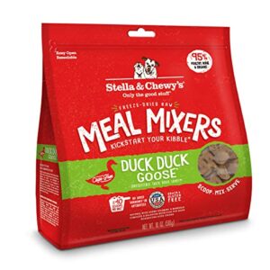 stella & chewy's freeze dried raw duck duck goose meal mixer – dog food topper for small & large breeds – grain free, protein rich recipe – 18 oz bag