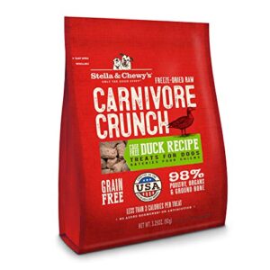 stella & chewy's freeze-dried raw carnivore crunch cage-free duck recipe dog treats – 3.25 oz. bag