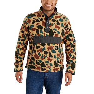 carhartt men's relaxed fit fleece pullover, 1972 duck camo