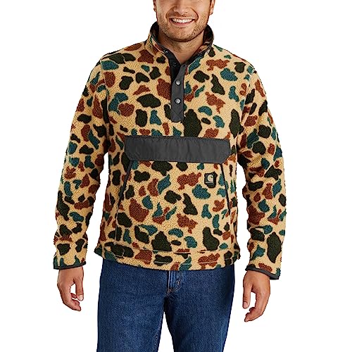 Carhartt Men's Relaxed Fit Fleece Pullover, 1972 Duck Camo