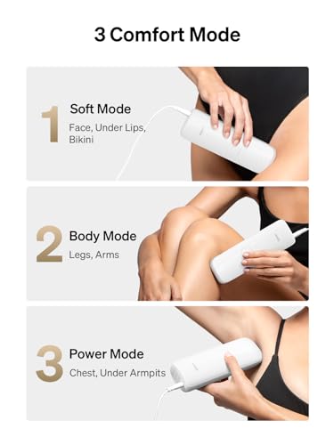 Ulike Laser Hair Removal for Women and Men, Air 3 Ice-Cooling IPL Hair Removal Device for Nearly Painless & Long-Lasting Results, 3 Modes & Auto Flashing for Fast Full Body Hair Removal from Home