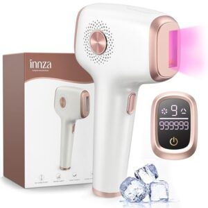 innza laser hair removal with ice cooling care function for women permanent,999,999 flashes painless ipl hair remover, hair removal device for armpits legs arms bikini line (1-white)