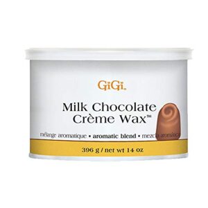 gigi milk chocolate crème hair removal soft wax with cocoa seed extract for coarse to resistant hair - 14 oz