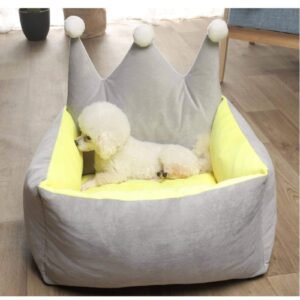 Small Dog Bed Cat Bedround Upholstered Pet Bed, Durable Crown Pet Nest,self-heating Leisure Bed Super Soft Short Hair Plus Removable And Washable Pet Suppliesproviding A Warm Home For Pets In Winter