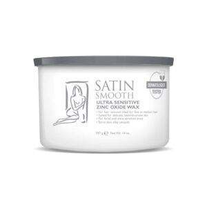 satin smooth ultra sensitive zinc oxide wax, for hair removal, ideal for fine to medium hair, suitable for delicate skin, 14 oz, 1-pack