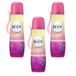 veet spray on hair removal cream, for legs & body, 5.1 oz (pack of 3)