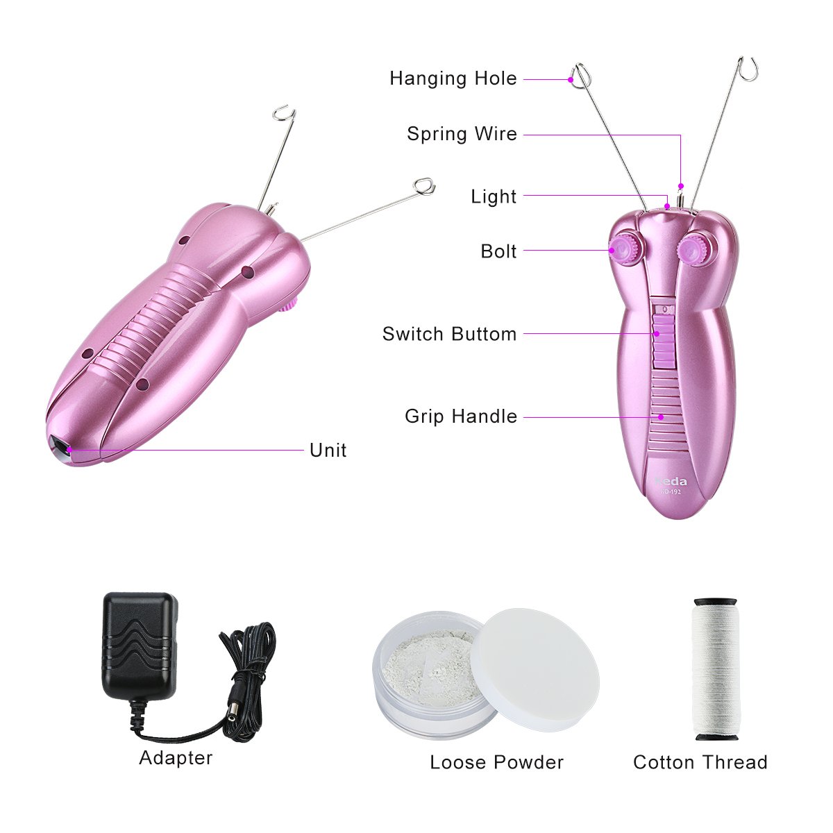 WAYCOM Ladies Facial Hair Remover Electric Women's Beauty Epilator Facial Threading Hair Removal Shaver Face Massager Pull Faces Delicate Device Depilation -Christmas Birthday Present