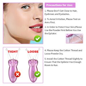 WAYCOM Ladies Facial Hair Remover Electric Women's Beauty Epilator Facial Threading Hair Removal Shaver Face Massager Pull Faces Delicate Device Depilation -Christmas Birthday Present