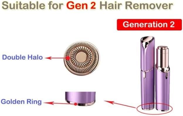 Replacement Heads for Flawless Generation 2, Facial Hair Removal Replacement Heads for Women, Compatible with Finishing Flawless Facial Hair Remover, Double Halo Replacement Heads Gen 2(4 Count)