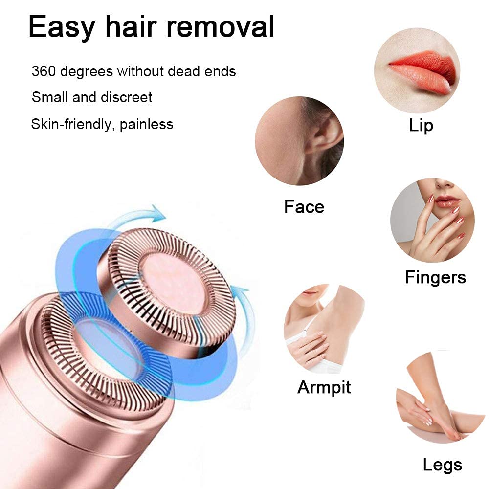 Facial Hair Remover Replacement Heads: Compatible with Finishing Touch Flawless Facial Hair Removal Tool for Women As Seen On TV 18K Gold-Plated Rose Gold (Generation 1 2pack)