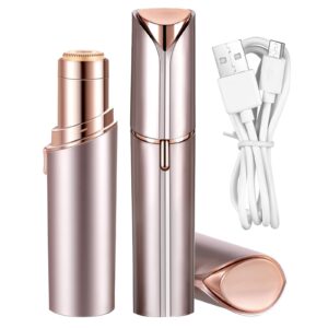 facial hair removal for women, mini hair remover, electric razor shaver portable bikini epilator for lips, chin, armpit, peach fuzz, fingers, neck, cheek and usb rechargeable(champagne）