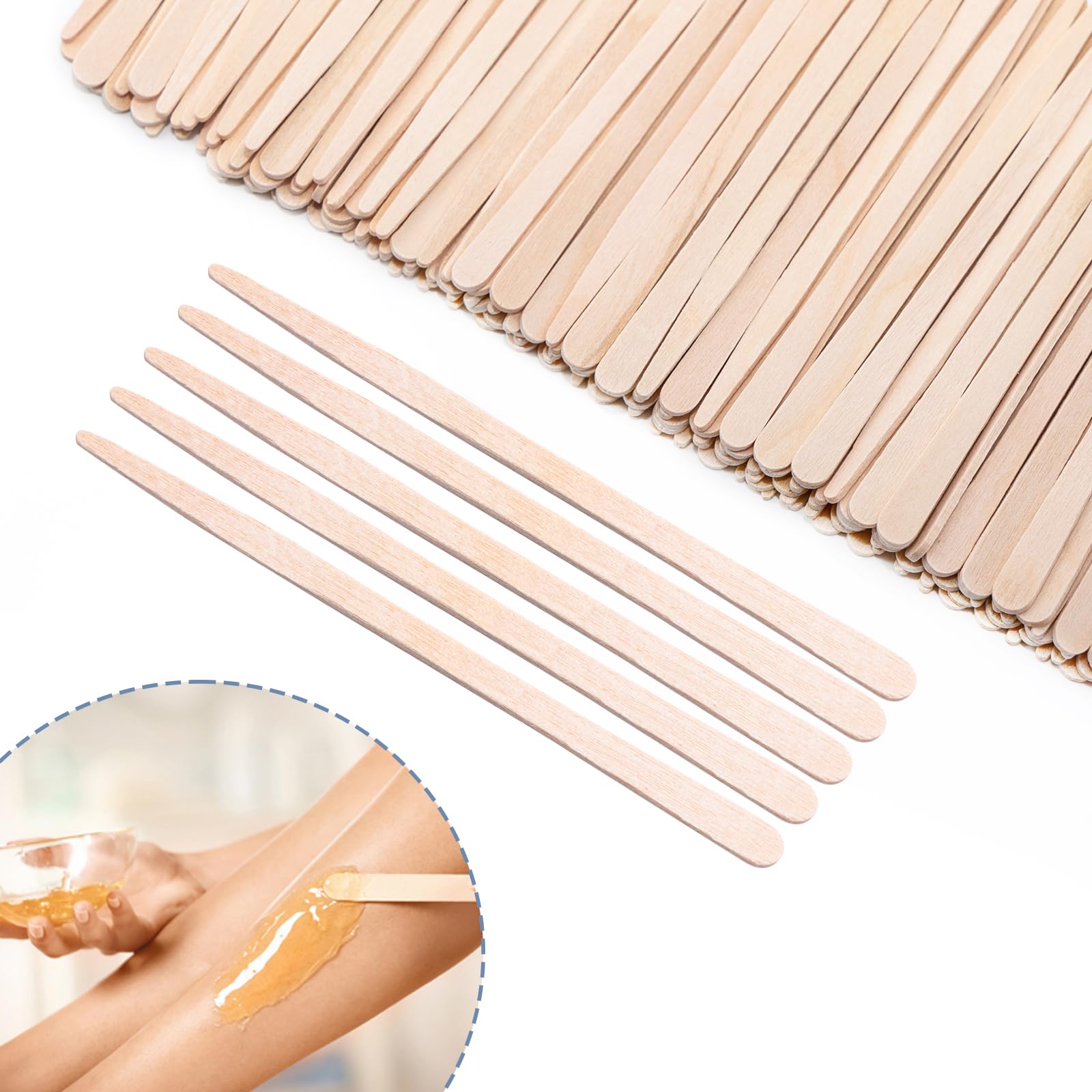 750Pcs Wooden Wax Sticks Eyebrow Lip Nose Waxing Sticks Small Wax Applicator Sticks Spatulas Applicator for Hair Removal and Smooth Skin Spa and Home Usage (750PCS)