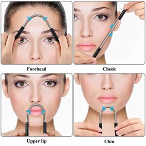 4 Pieces Facial Hair Remover Spring Eyebrow Face Epilator Coil Portable Hair Remover Spring Threading Tool for Women Chin Cheek Mustache Upper Lip