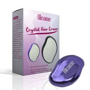 bleame crystal hair eraser, bleame crystal hair remover, for men & women arms legs back, fast & easy exfoliate, soft smooth silky skin, apply to any part of the body (purple) (purple)