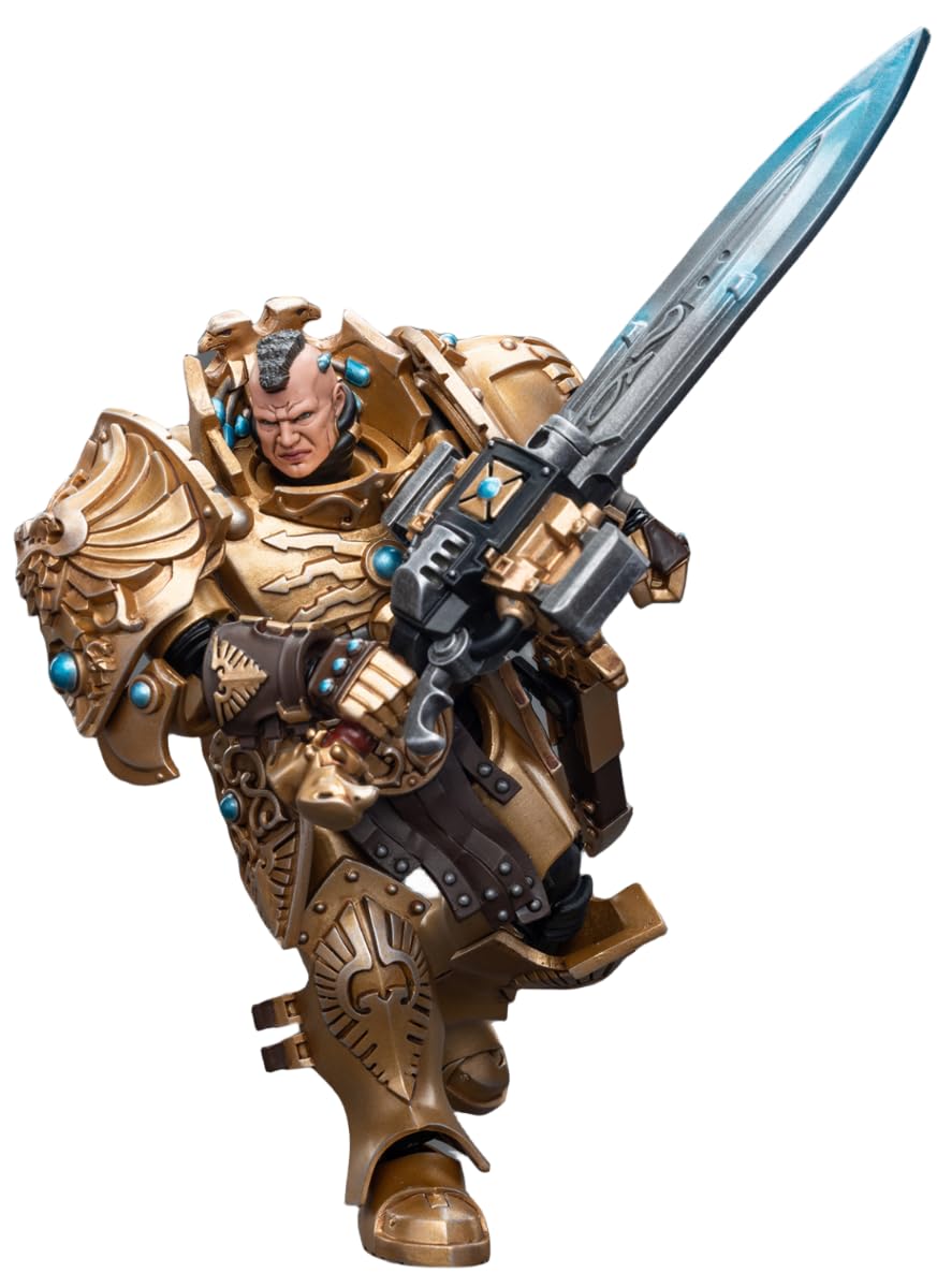 HiPlay JoyToy Warhammer 40K Collectible Figure: Adeptus Custodes Custodian Guard with Sentinel Blade 1:18 Scale Action Figures JT7837 (Guard with Sentinel Blade)