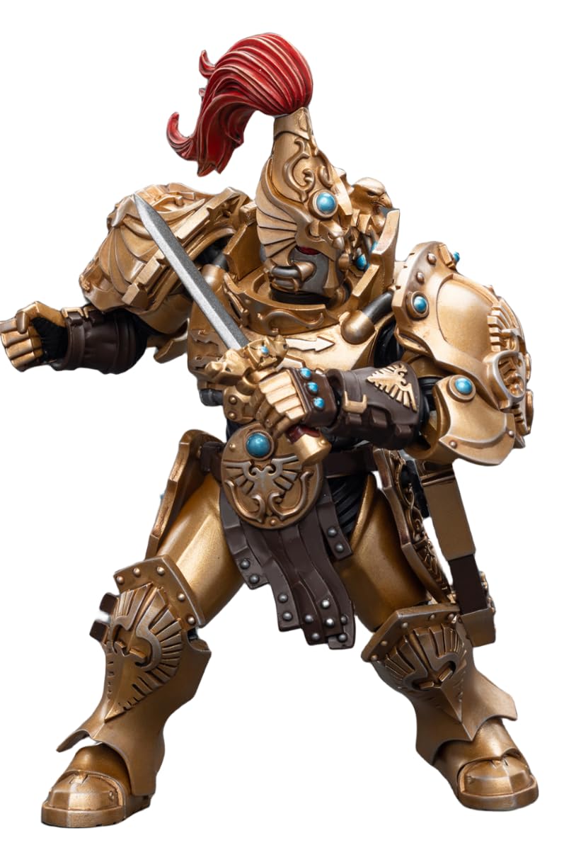 HiPlay JoyToy Warhammer 40K Collectible Figure: Adeptus Custodes Custodian Guard with Sentinel Blade 1:18 Scale Action Figures JT7837 (Guard with Sentinel Blade)