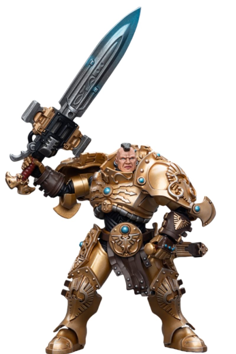 HiPlay JoyToy Warhammer 40K Collectible Figure: Adeptus Custodes Custodian Guard with Sentinel Blade 1:18 Scale Action Figures JT7837 (Guard with Sentinel Blade)