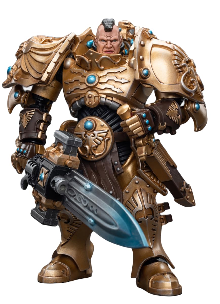 HiPlay JoyToy Warhammer 40K Collectible Figure: Adeptus Custodes Custodian Guard with Sentinel Blade 1:18 Scale Action Figures JT7837 (Guard with Sentinel Blade)