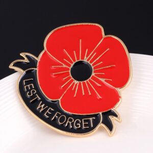 Lest We Forget Enamel Red Poppy Flower Brooch Remembrance Day Gift Veterans Day Remembrance Day Memorial Day