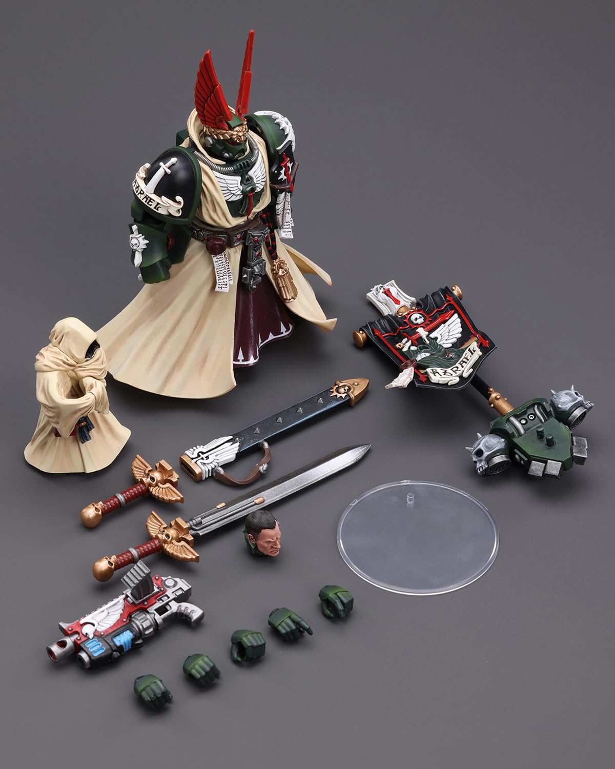 Pipigirl JoyToy 40K Genuine License 1:18 Action Figure, Dark Angels Supreme Grand Master Azrael, 4.96 inch Collectible Action Figures Kits (Supreme Grand Master Azrael)