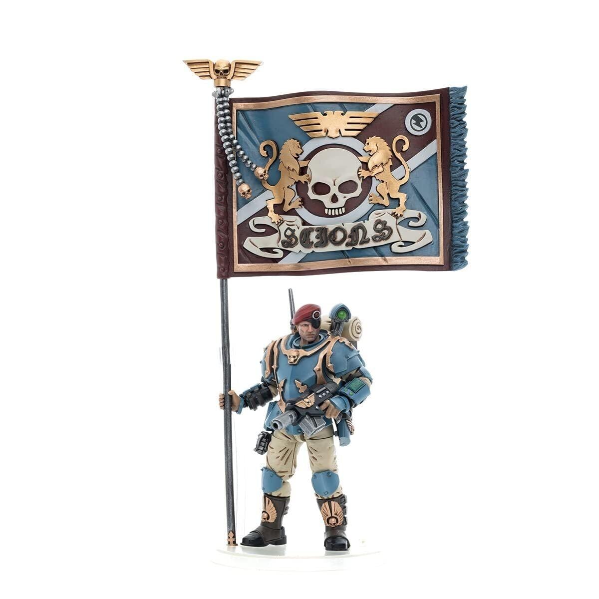 JoyToy Warhammer 40k: Astra Militarum Tempestus Scions Command Squad 55th Kappic Eagles Banner Bearer 1:18 Scale Figure