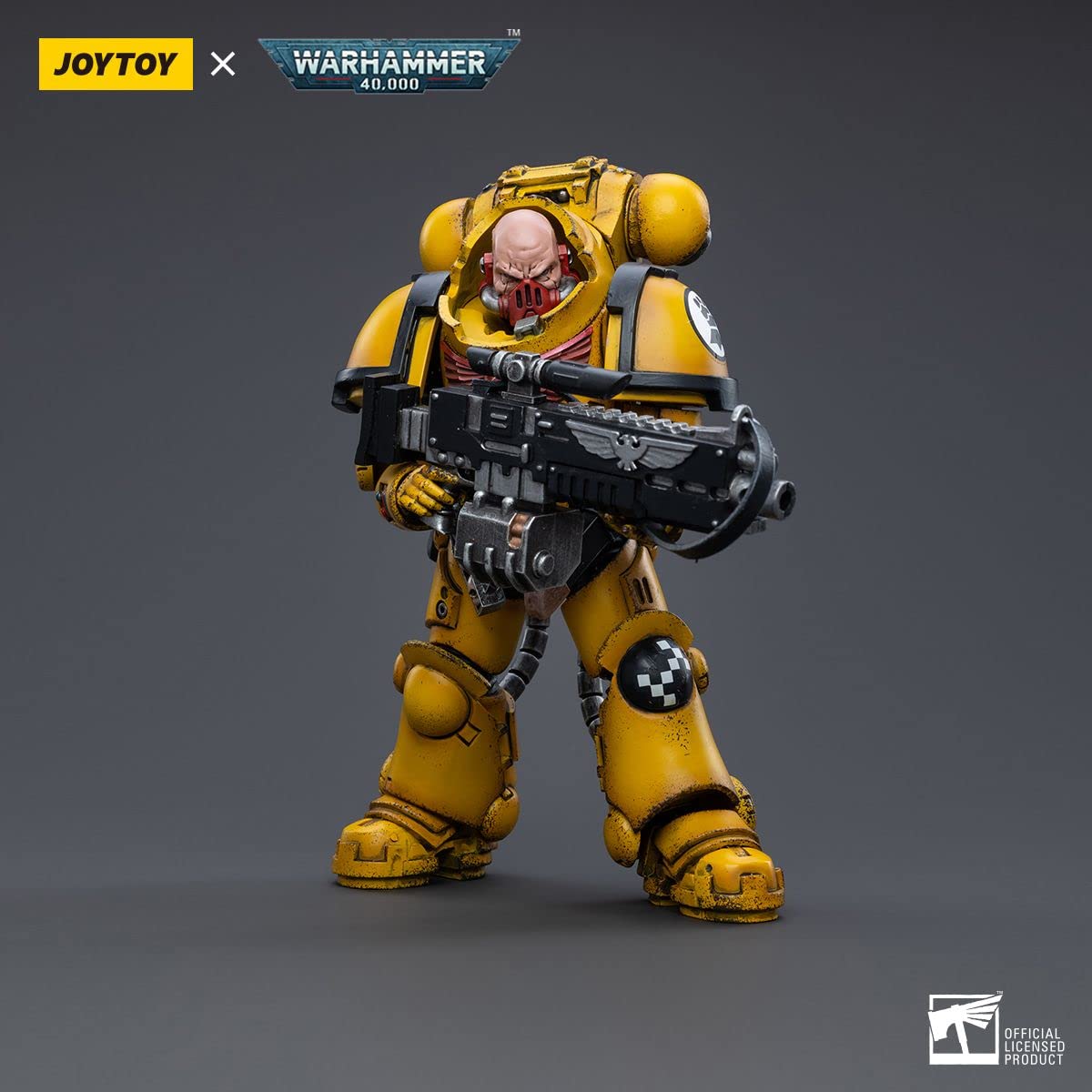 JOYTOY 1/18 Action Figure Warhammer 40,000 Imperial Fists Heavy Intercessors Rogfried Pertanal Collection Model (4Inch)