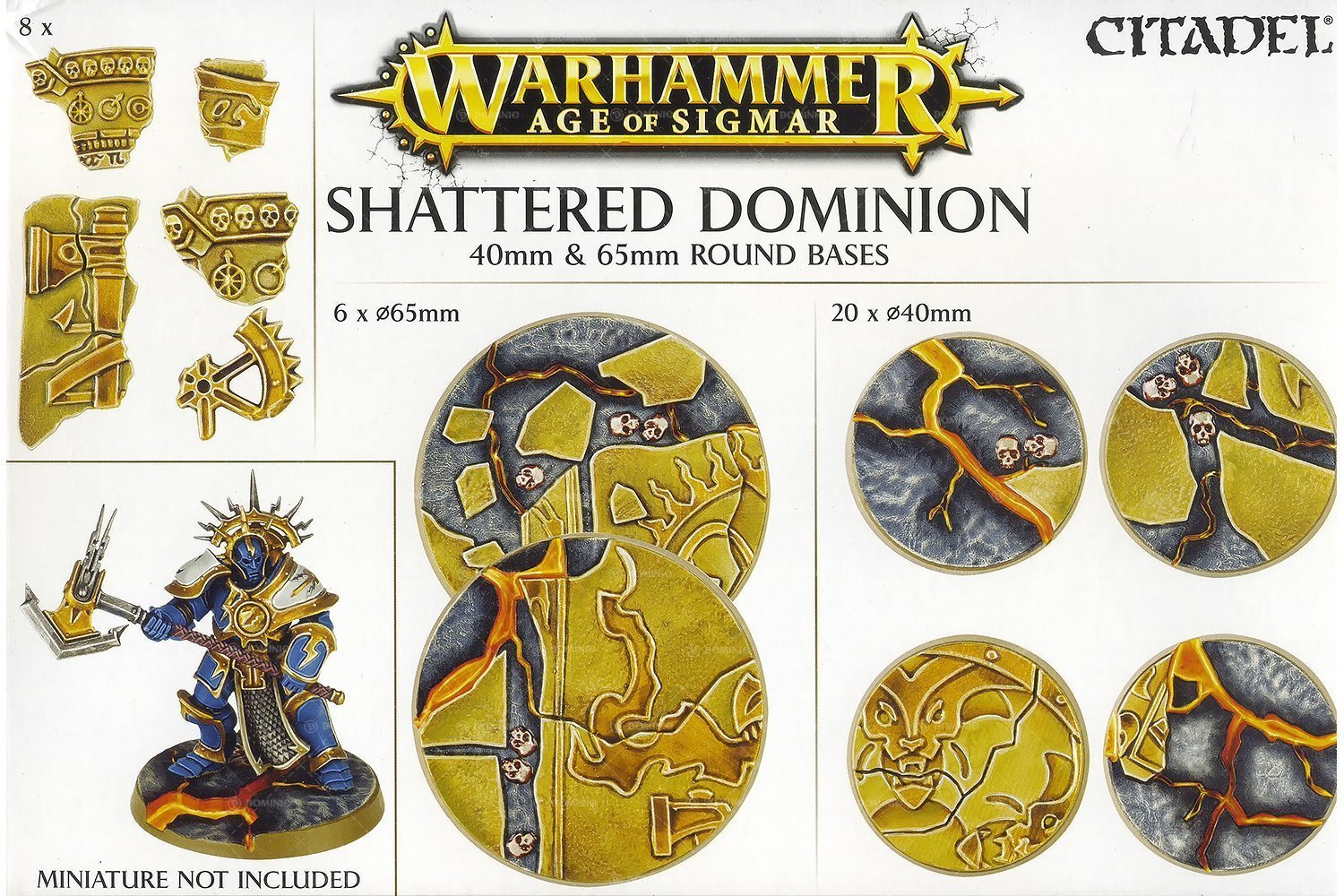 Games Workshop 99120299034 "Age of Sigmar Shattered Dominion Round Bases Action Figure, 40/65 mm