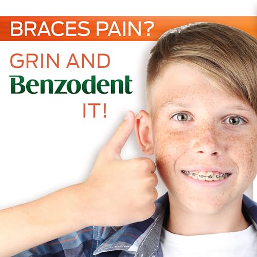 Benzodent Dental Pain Relieving Cream for Dentures and Braces, Topical Anesthetic, 0.25 Ounce Tube