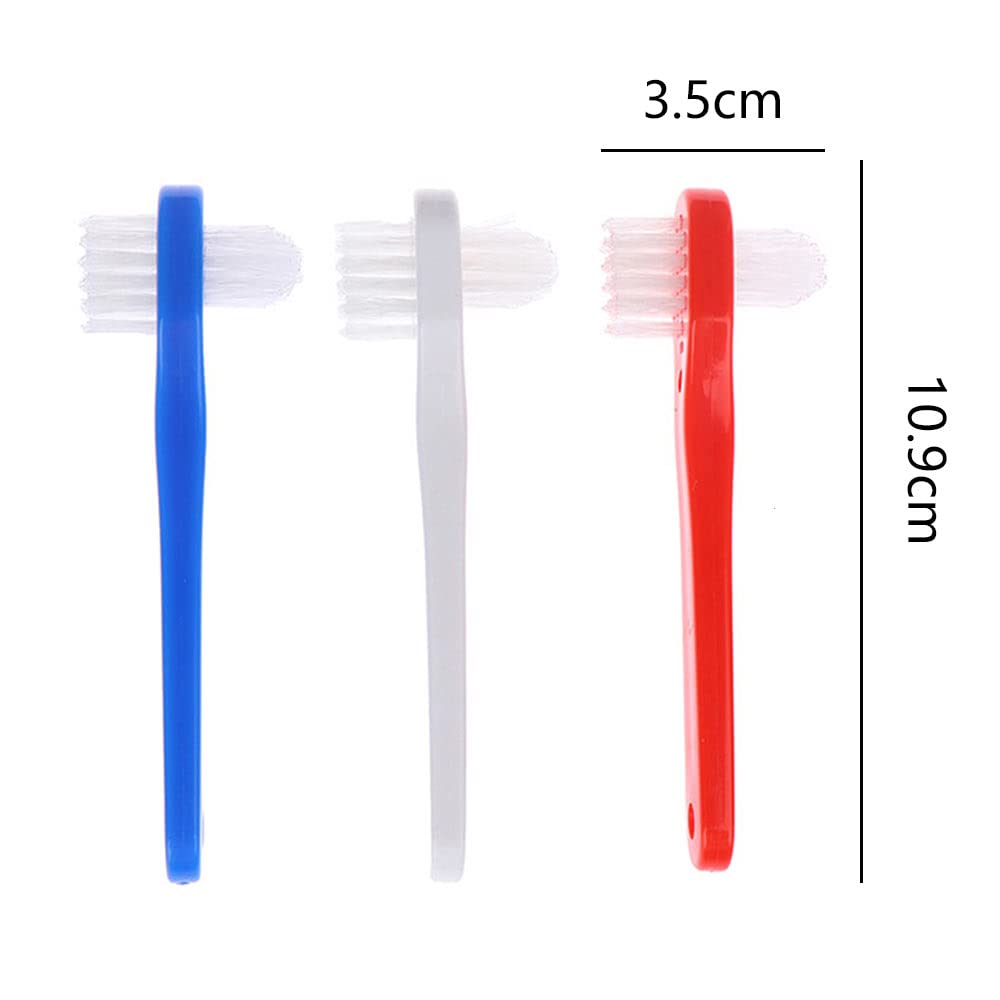 JINJIASUYISU 3Pcs Denture Brush Dual Head Toothbrushes Hard Denture Cleaning Brush Denture Toothbrush Cleaning Brush for Keeping Dentures Clean