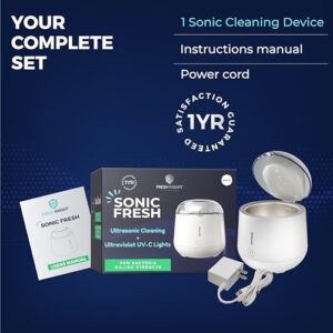 Ultrasonic Retainer Cleaner, UVC Retainer Cleaner Machine - Cleans Dentures, Aligners, Mouth Guards, Whitening Trays by Fresh Knight