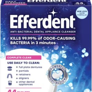 Efferdent Retainer & Denture Cleaner Tablets, Complete Clean, 44 Count, (Pack of 16)