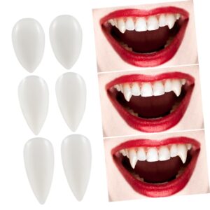 ibasenice Horror False Teeth 30 Pairs Halloween Dentures White Prom Resin Apparel Fake Teeth Prop