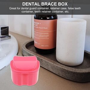 Healifty 4Pcs Denture Case Bath Case Cup Box Holder Storage Soak Container with Strainer Basket for Travel Retainer Cleaning