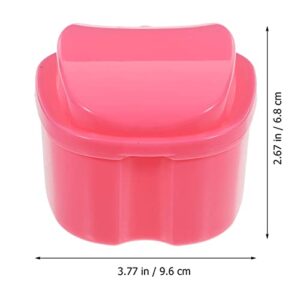 Healifty 4Pcs Denture Case Bath Case Cup Box Holder Storage Soak Container with Strainer Basket for Travel Retainer Cleaning