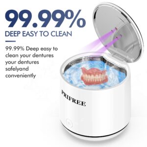 Ultrasonic Cleaner for Dentures, Retainer, Aligner, Jewelry, Whitening Trays, 45kHz Portable Ultrasonic Retainer Cleaner, For Home and Travel Light black